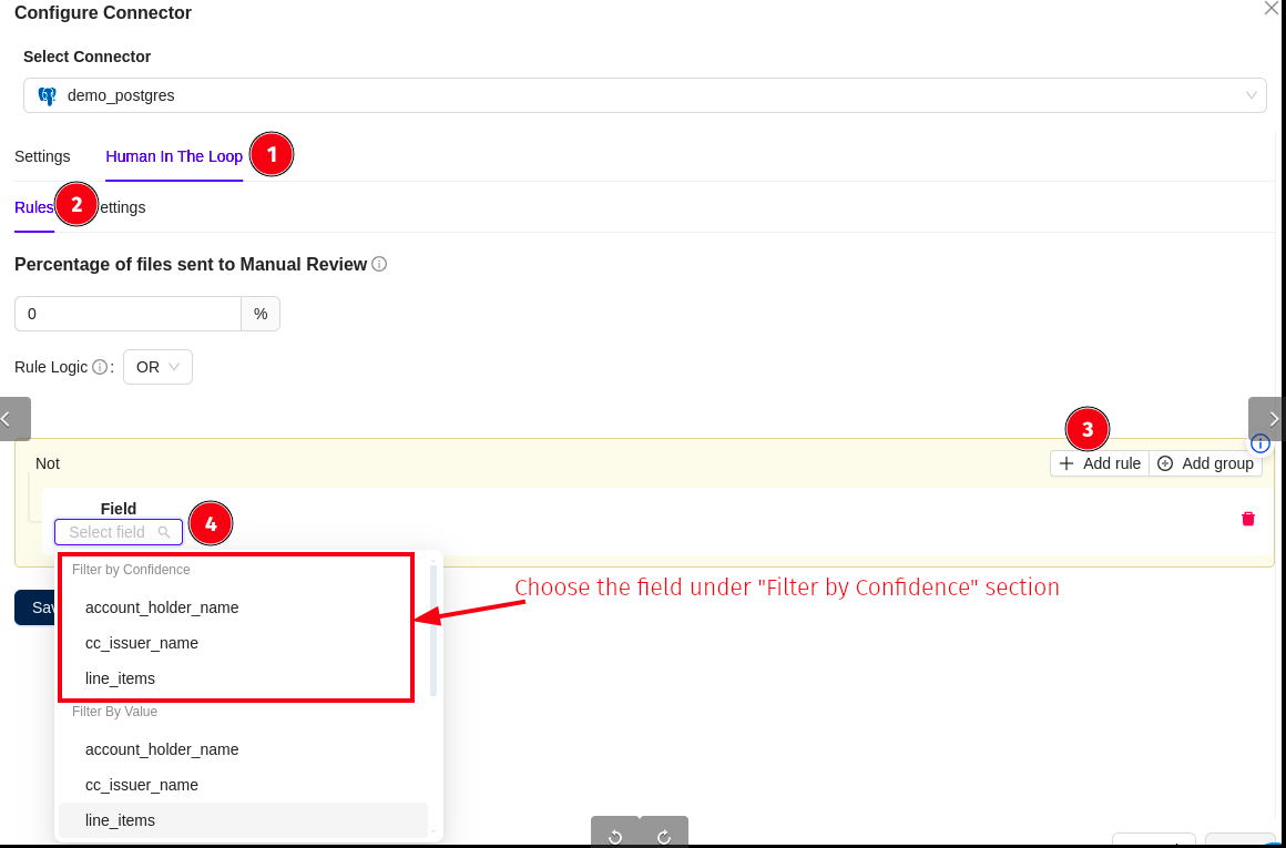 Human in the Loop (HITL) Rule Configuration | Unstract Documentation