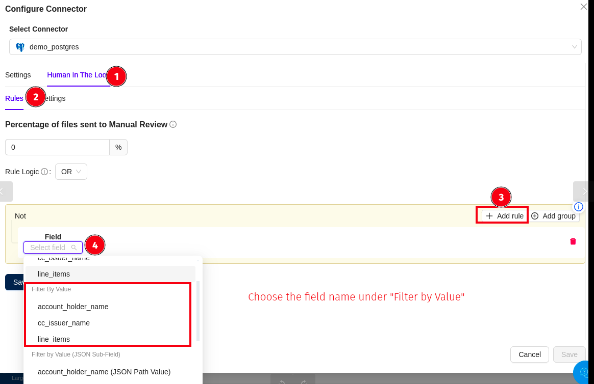 Human in the Loop (HITL) Rule Configuration | Unstract Documentation